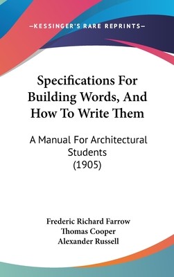 Specifications for Building Words, and How to Write Th..