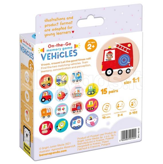 Lavinamasis žaidimas „On-the-Go Memory Game Vehicles“