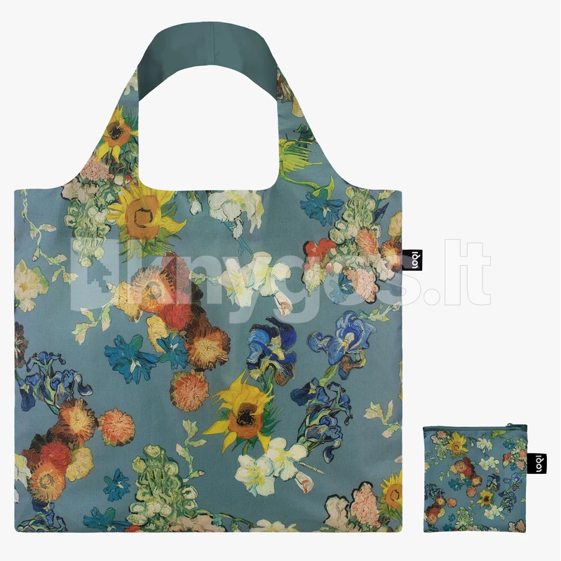 LOQI pirkinių krepšys „VINCENT VAN GOGH Flower Pattern Blue Bag“