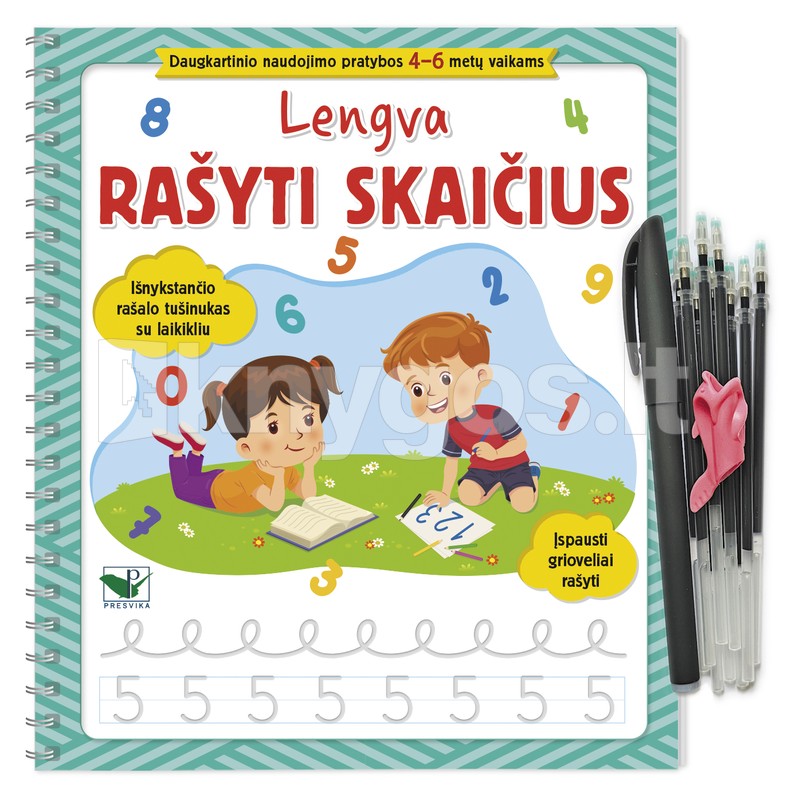 Lengva rašyti skaičius. Įspausti grioveliai, išnykstančio rašalo ...