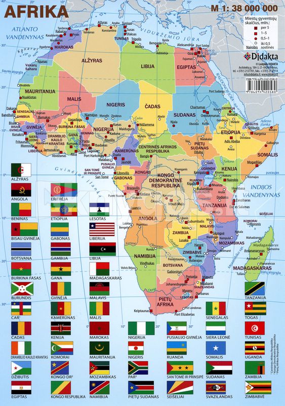 Afrikos politinis žemėlapis (A 4) - Knygos.lt
