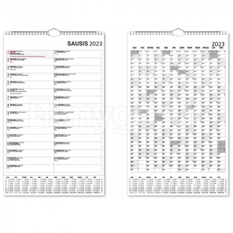 Sieninis kalendorius MONO PLANNER 2023 m. | Knygos.lt