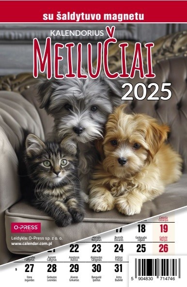 Kalendorius 2025 m. su magnetu „Meilučiai“ | Knygos.lt
