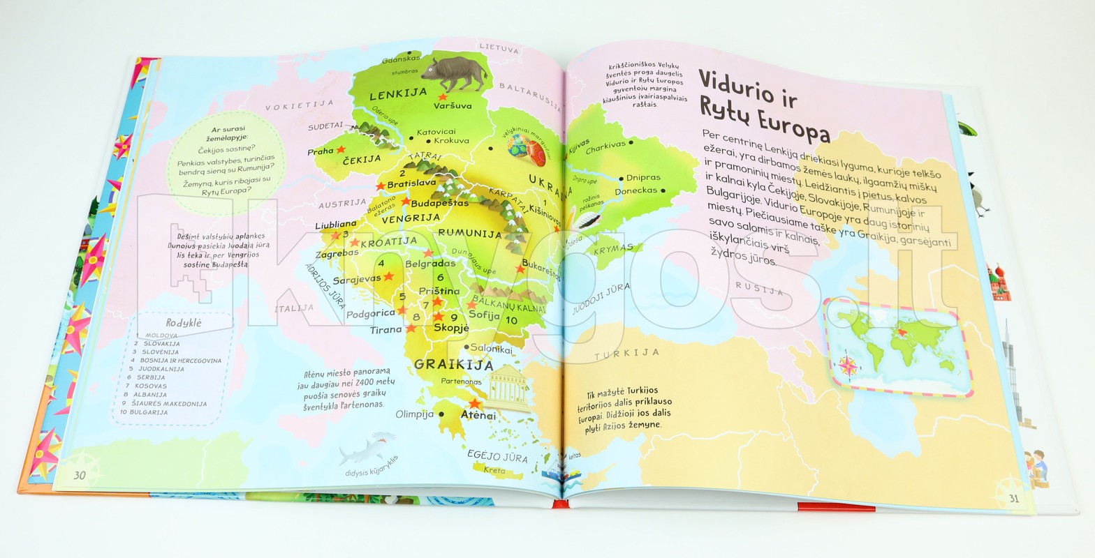 Pirmasis atlasas. Su pasaulio žemėlapio plakatu