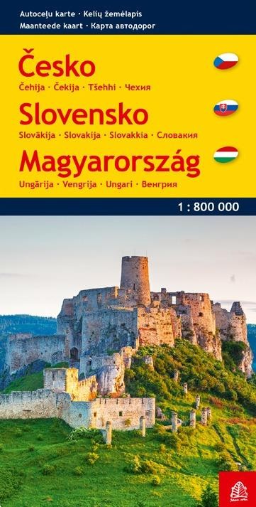 Čekija. Slovakija. Vengrija. Kelių žemėlapis 1:800 000