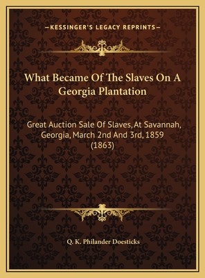 What Became Of The Slaves On A Georgia Plantation