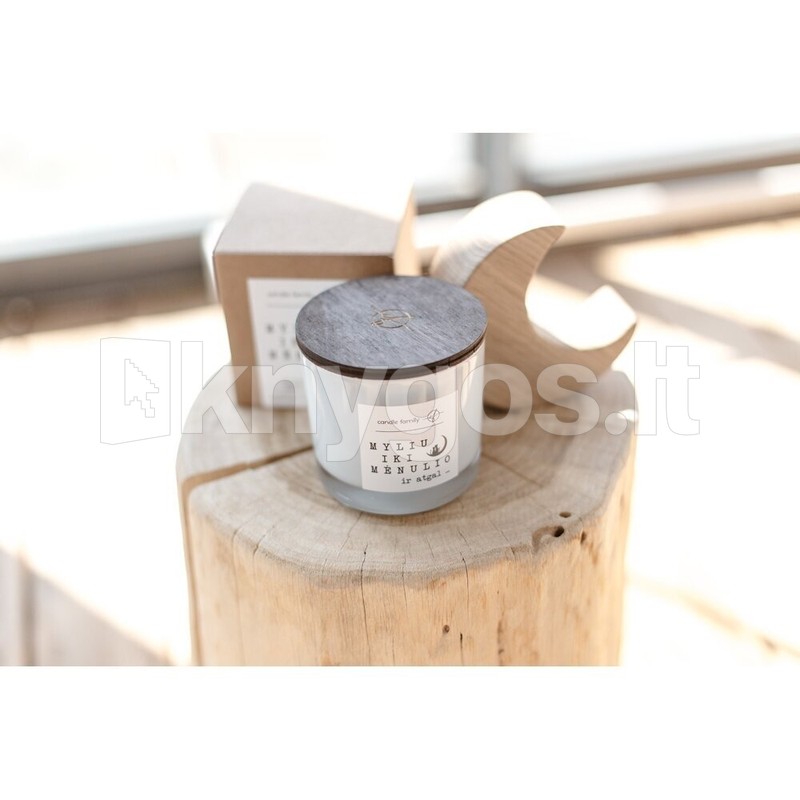 Sojų vaško žvakė „Myliu iki Mėnulio“ | Knygos.lt