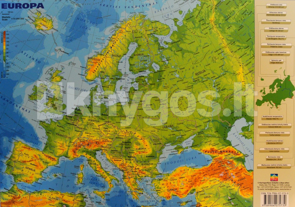 Stalinis Europos politinis ir gamtinis žemėlapis. Dvip..