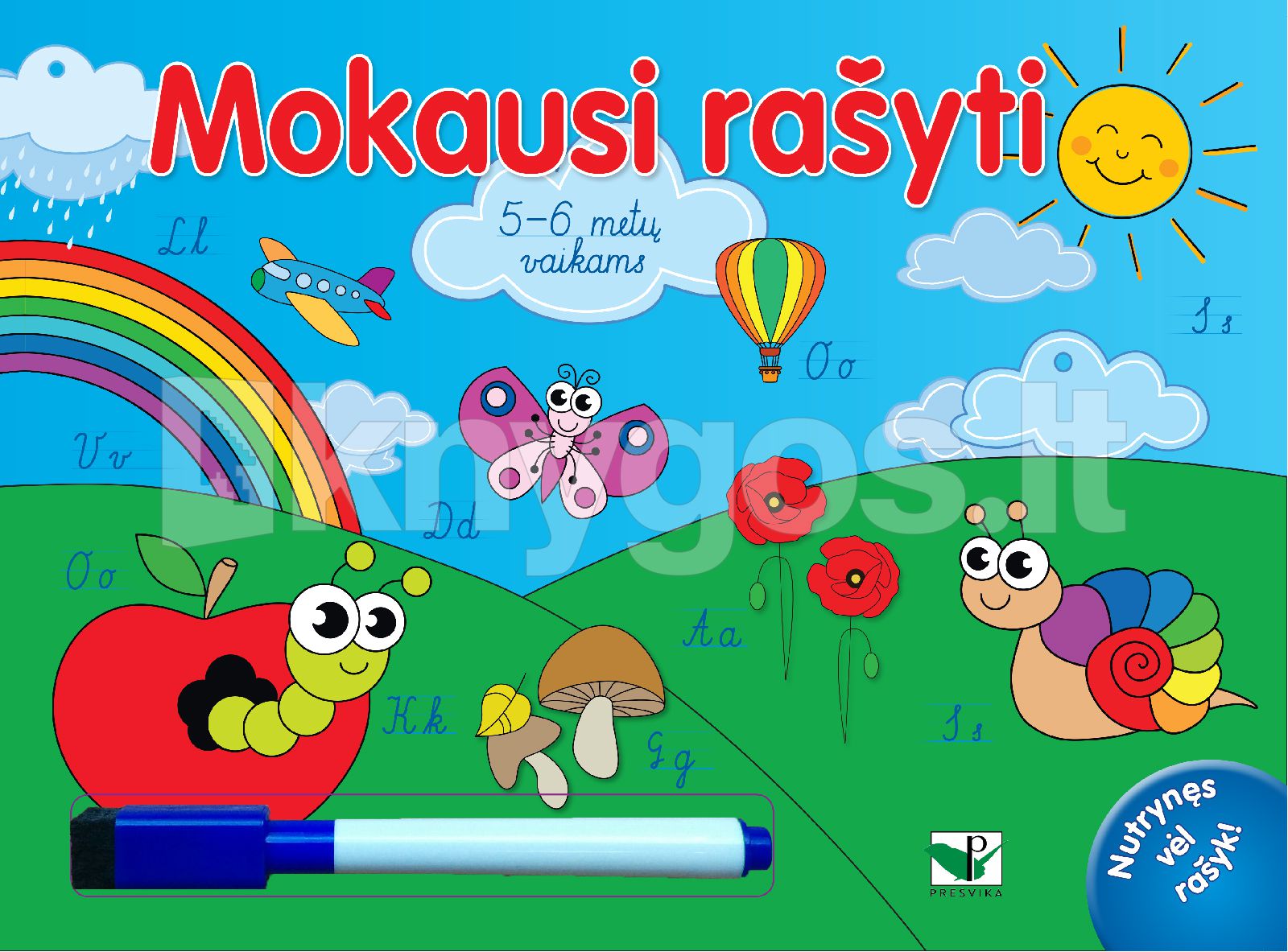 Mokausi rašyti 5-6 metų vaikams. Su flomasteriu - Knygos.lt