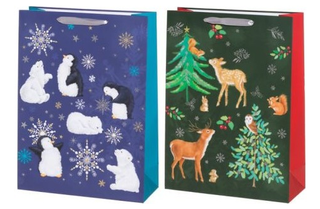 Kalėdinis dovanų maišelis „Animals“, 1 vnt., 31 x 12 x 42 cm