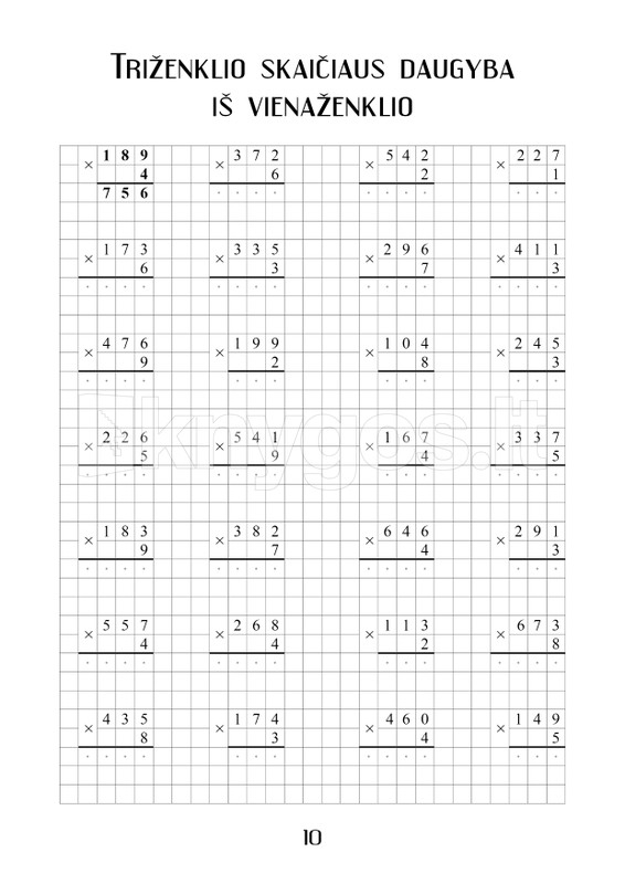 Skaičiuojame stulpeliu. Daugyba. 3–4 klasė | Knygos.lt