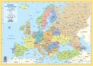 Europos gamtinis ir politinis žemėlapis (A3)