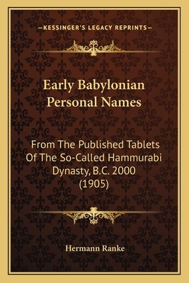 Early Babylonian Personal Names | Knygos.lt