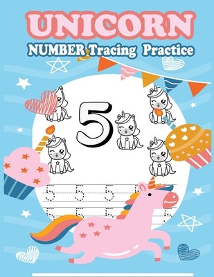 Unicorn Number Tracing Practice | Knygos.lt