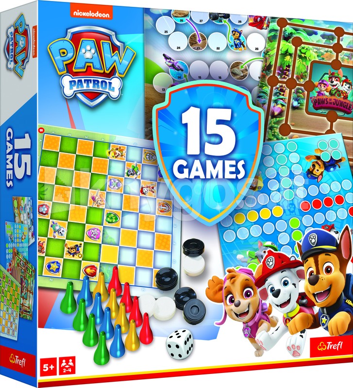 TREFL PAW PATROL 15 in 1 žaidimas „Šuniukai-patruliai“