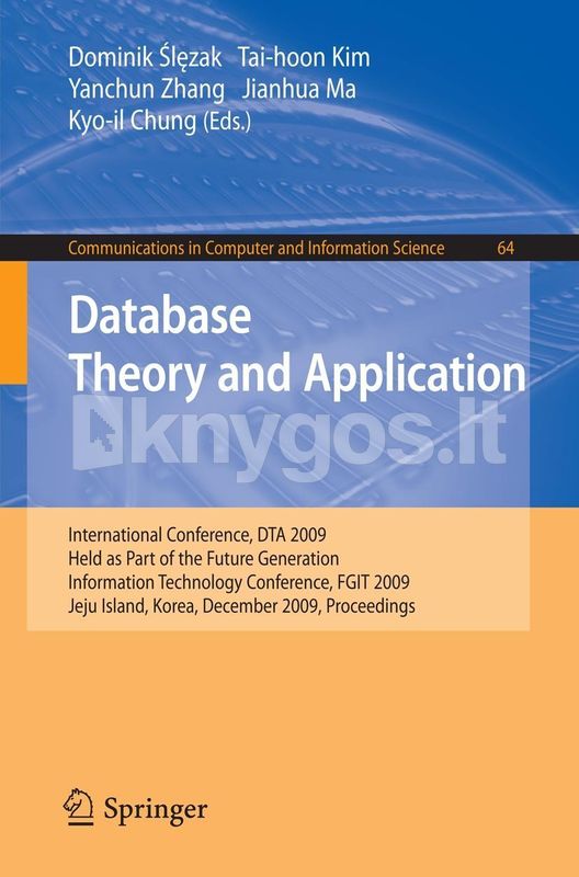 Database Theory and Application | Knygos.lt