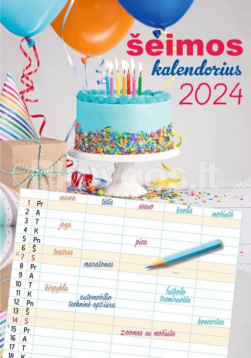 Sieninis šeimos kalendorius 2024 m. | Knygos.lt