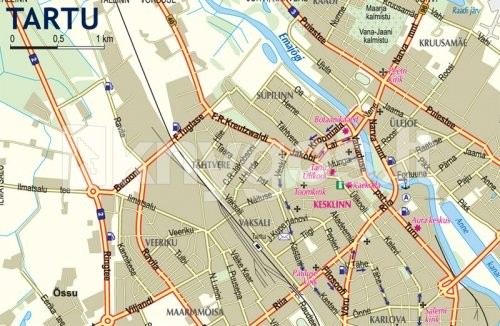 Estija. Kelių žemėlapis. M 1:560 000 (laminuotas)