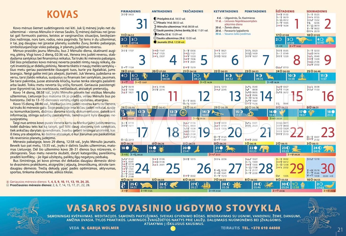 Didysis astrologinis 2025 m. Mėnulio kalendorius