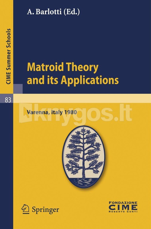 Matroid Theory and its Applications | Knygos.lt